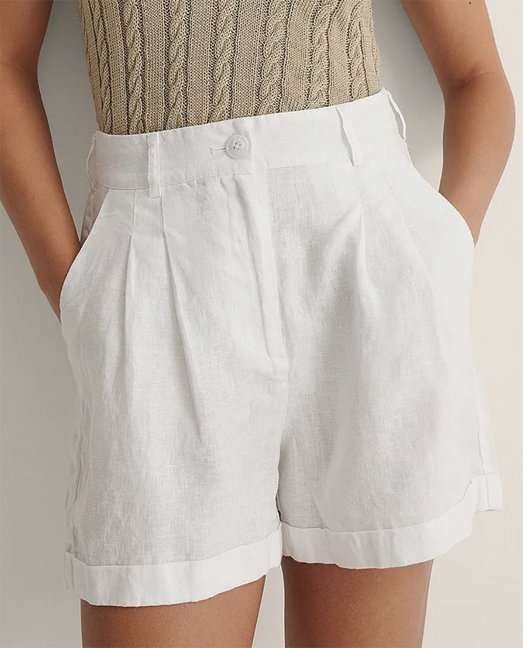 14 par hvide short til den stilfulde dame